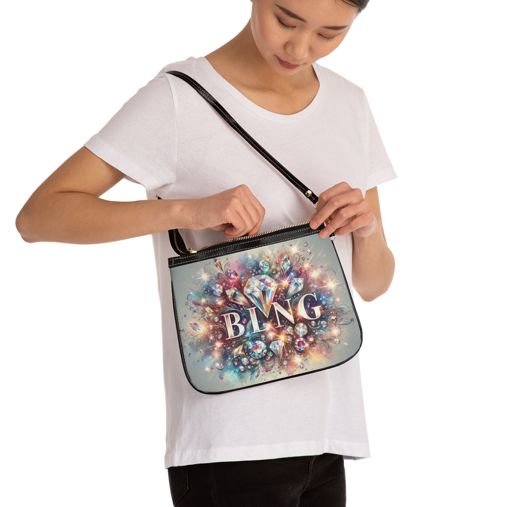Luminous Elegance: Bling - Small Shoulder Bag - Etsy