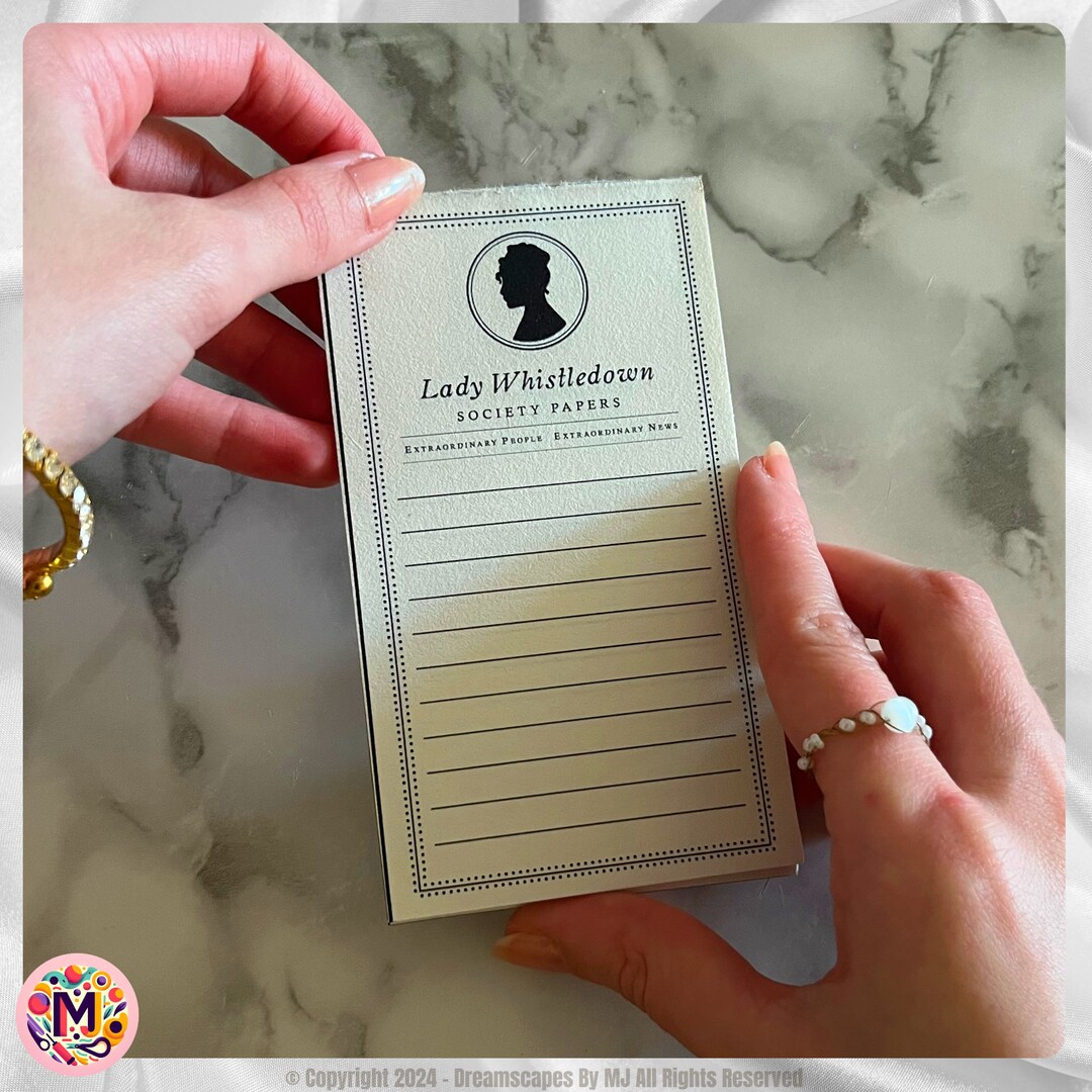 Bridgerton Inspired Lady Whistledown Notepad, Exclusive Memo Pad ...