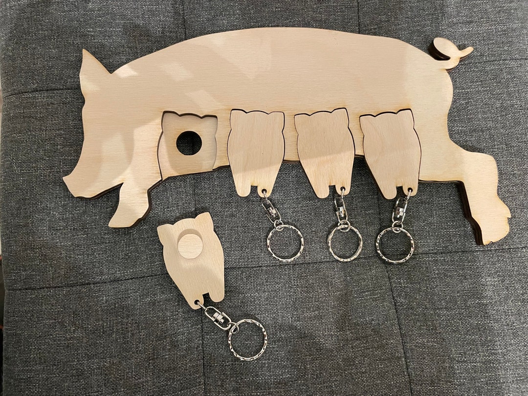 Pig and Piglet Keychain Svg Digital File - Etsy