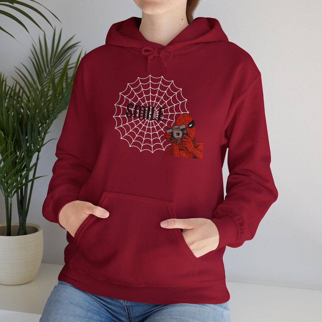Spider Man Smile Hoodie, Superhero Fan Apparel, Comic Book Lover Gift ...