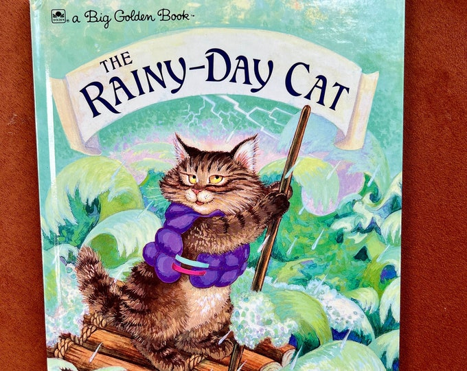 The Rainy Day Cat Vintage Big Golden Book Children's 1980s Hardcover - Etsy