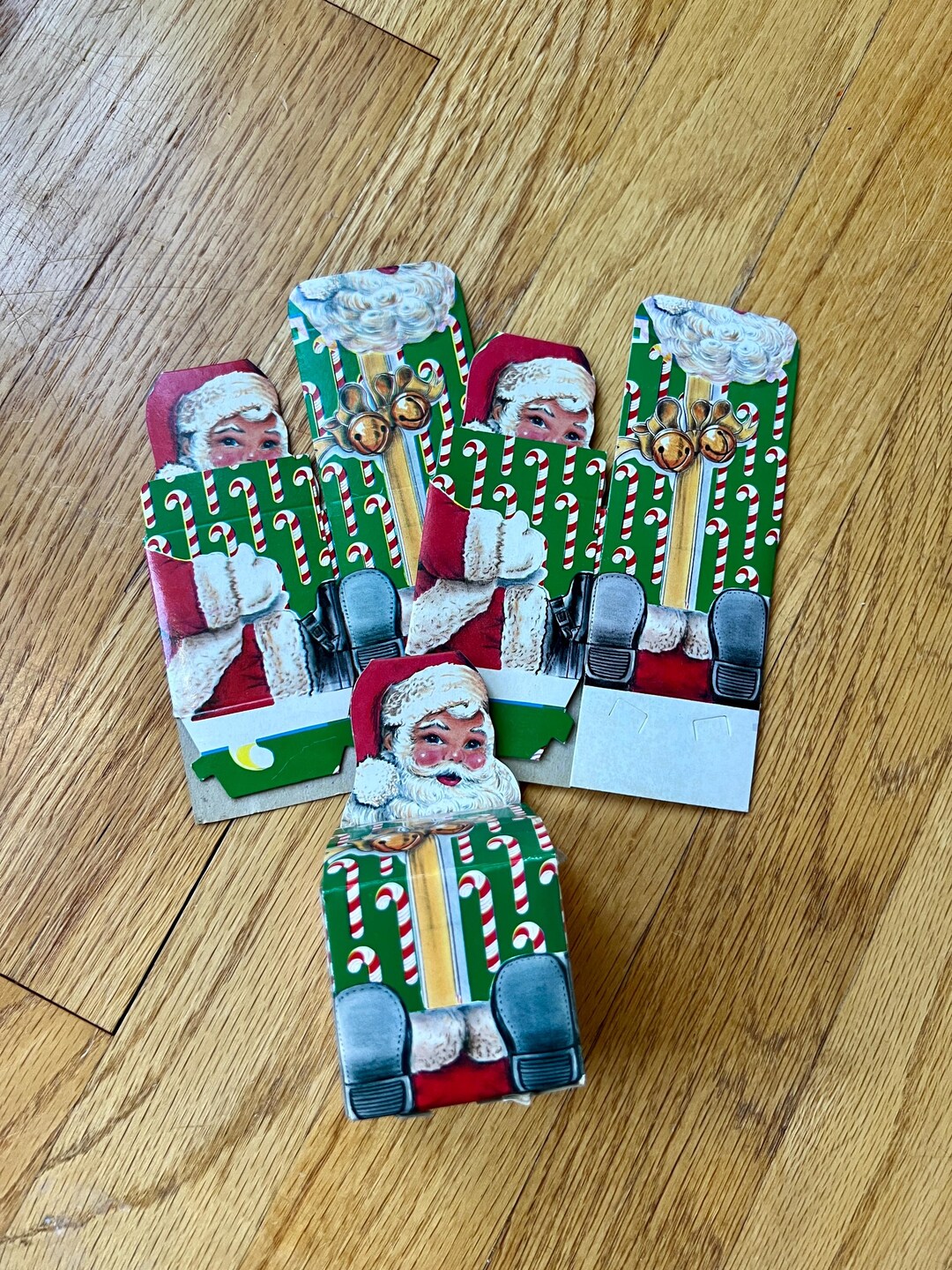 Vintage 1980s Christmas Santa Folding Paper Candy Gift Boxes - Set of 3 ...