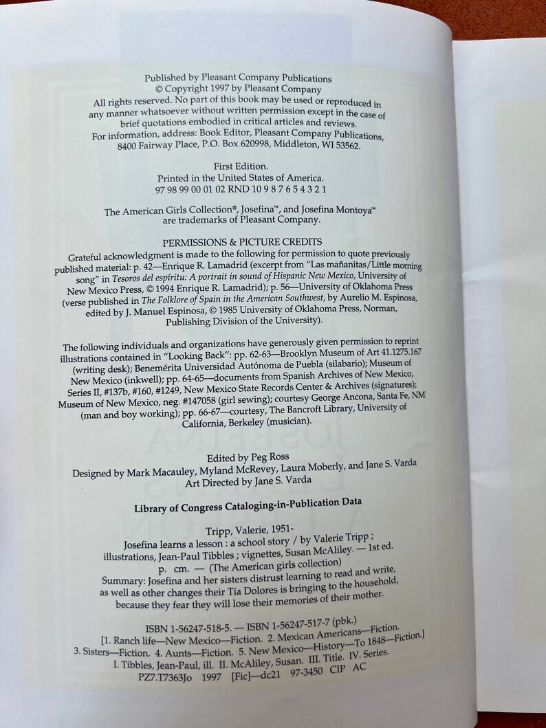 Vintage Josefina Learns a Lesson: American Girls Collection, First ...