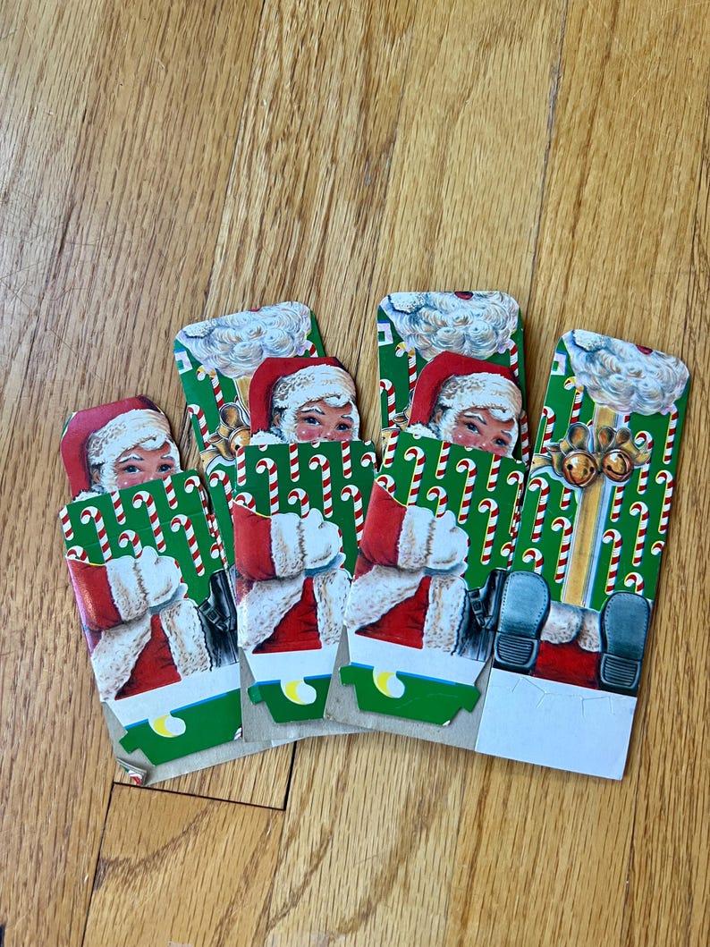 Vintage 1980s Christmas Santa Folding Paper Candy Gift Boxes - Set of 3 ...