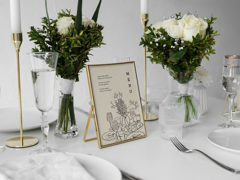 Hand Drawn Dinner Table (SVG, PNG, CANVA). Tablescape for Invitations ...