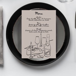 Hand Drawn Dinner Table (SVG, PNG, CANVA). Tablescape for Invitations ...