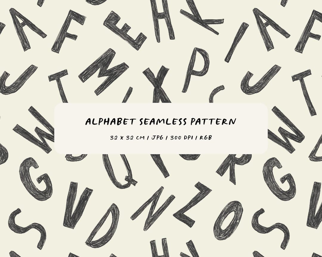 Seamless Alphabet Pattern. Repeating Background of Hand-drawn Letters ...