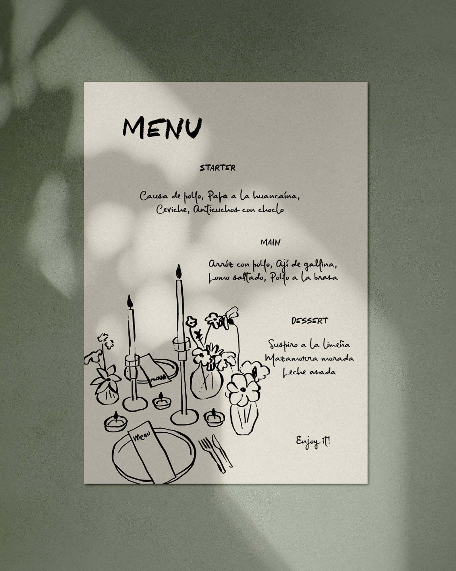 Hand Drawn Dinner Table (SVG, PNG, CANVA). Tablescape for Invitations ...
