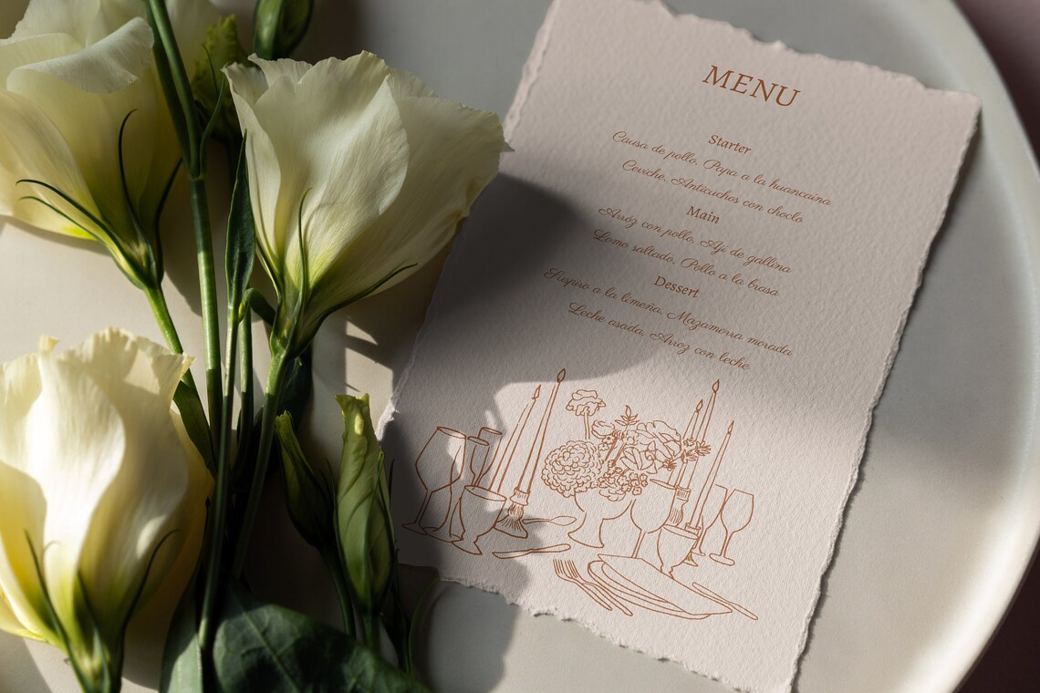 Hand-drawn Dinner Table (SVG, PNG, CANVA). Tablescape for Invitations ...