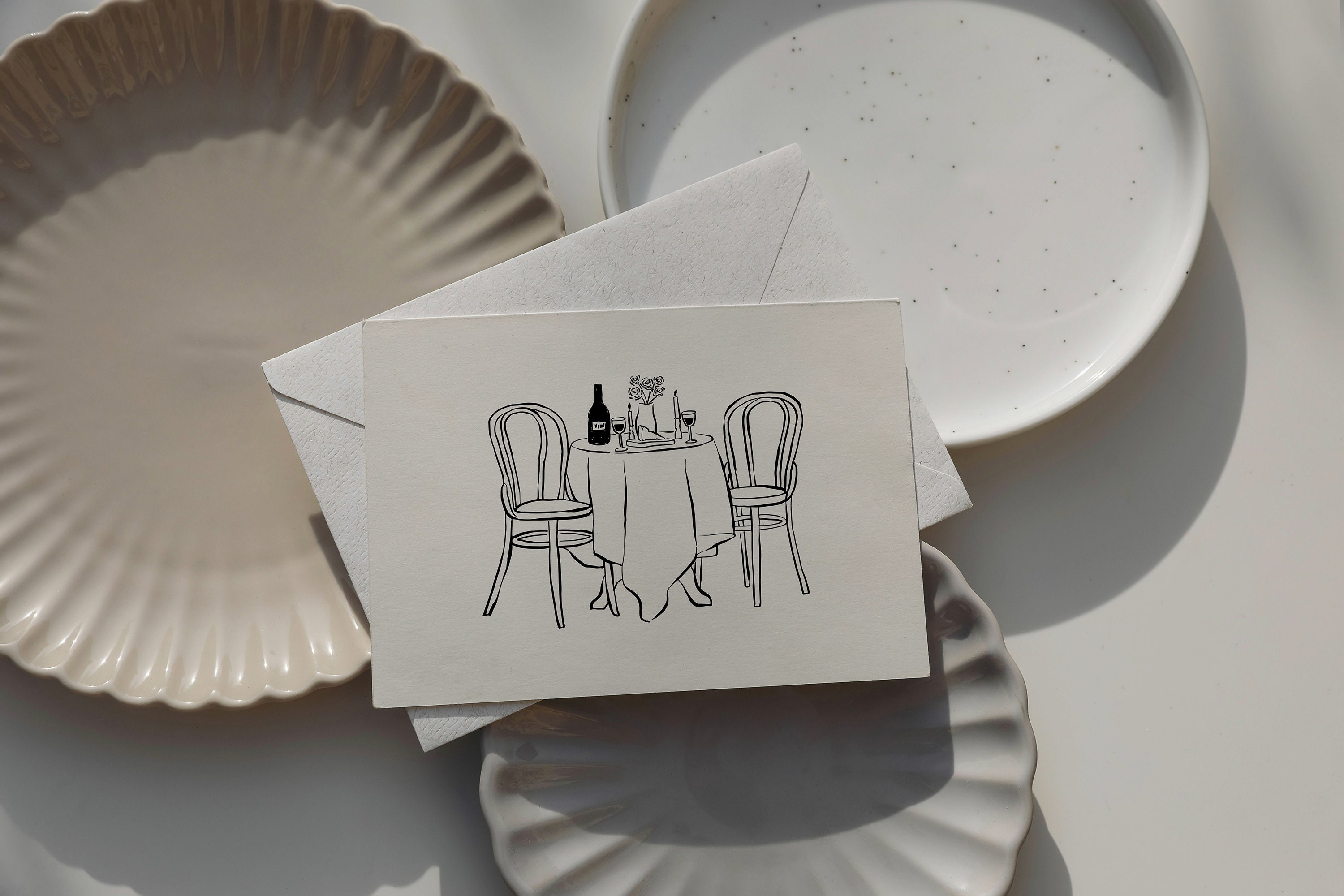 Hand Drawn Dinner Table SVG, PNG, CANVA. Tablescape for Invitation ...