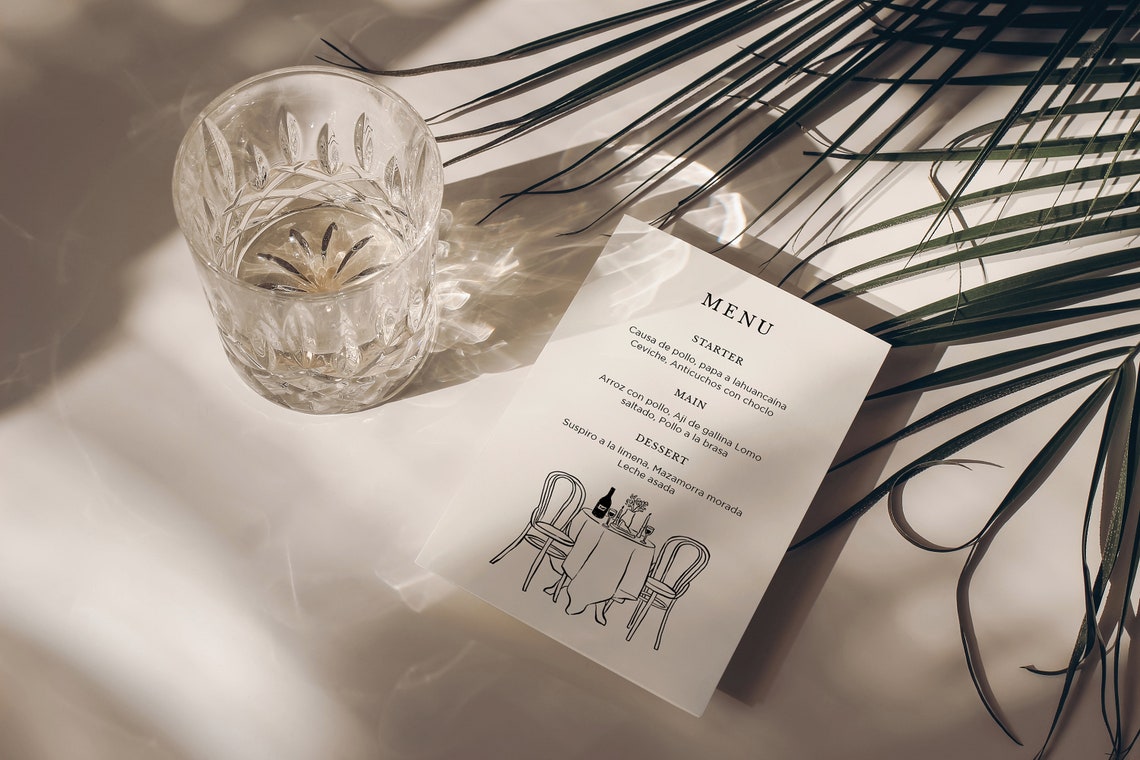 Hand Drawn Dinner Table (SVG, PNG, CANVA). Tablescape for Invitations ...
