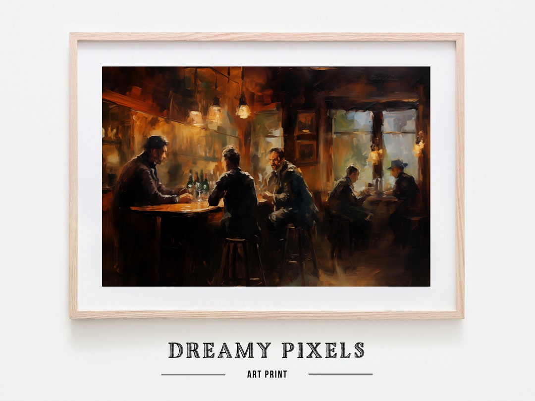 Moody Irish Pub Art | Print St.patrick's Day Art | Man Gift |digital ...