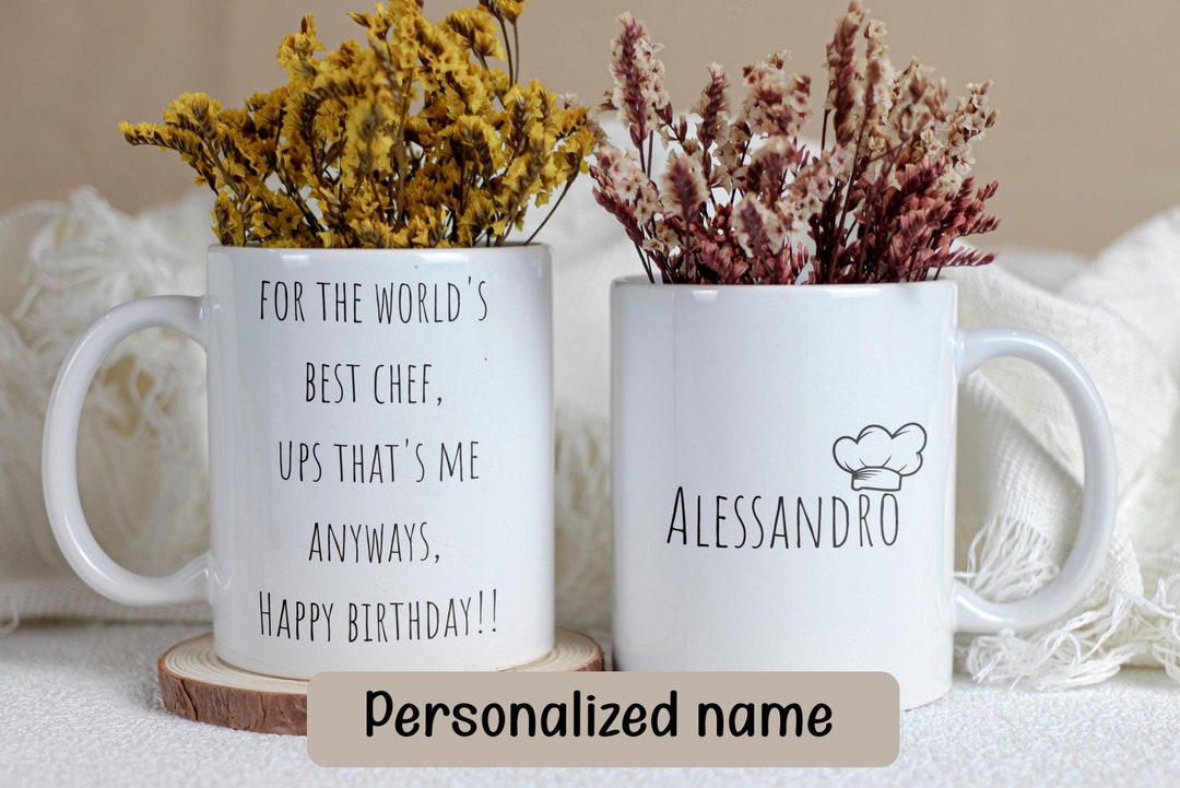 World's Best Chef Birthday Mug, Funny Chef Gift Customizable Name Mug ...