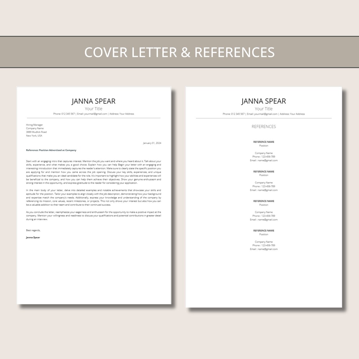 ATS Resume Template, ATS Friendly Resume Template, Google Docs, Word, 1 ...