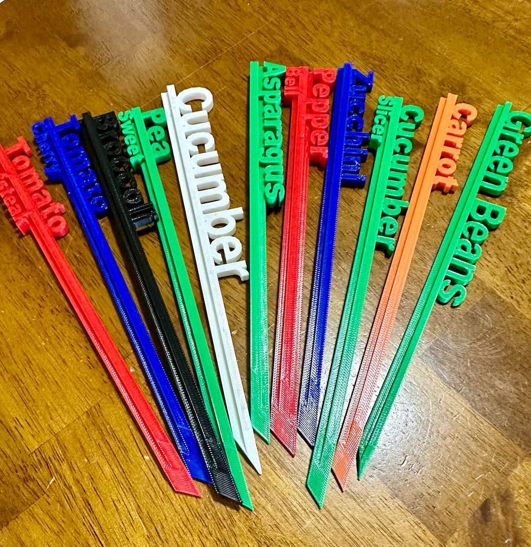 Garden Stakes Markers 3D Printed Many Colors and Garden Label Markers ...