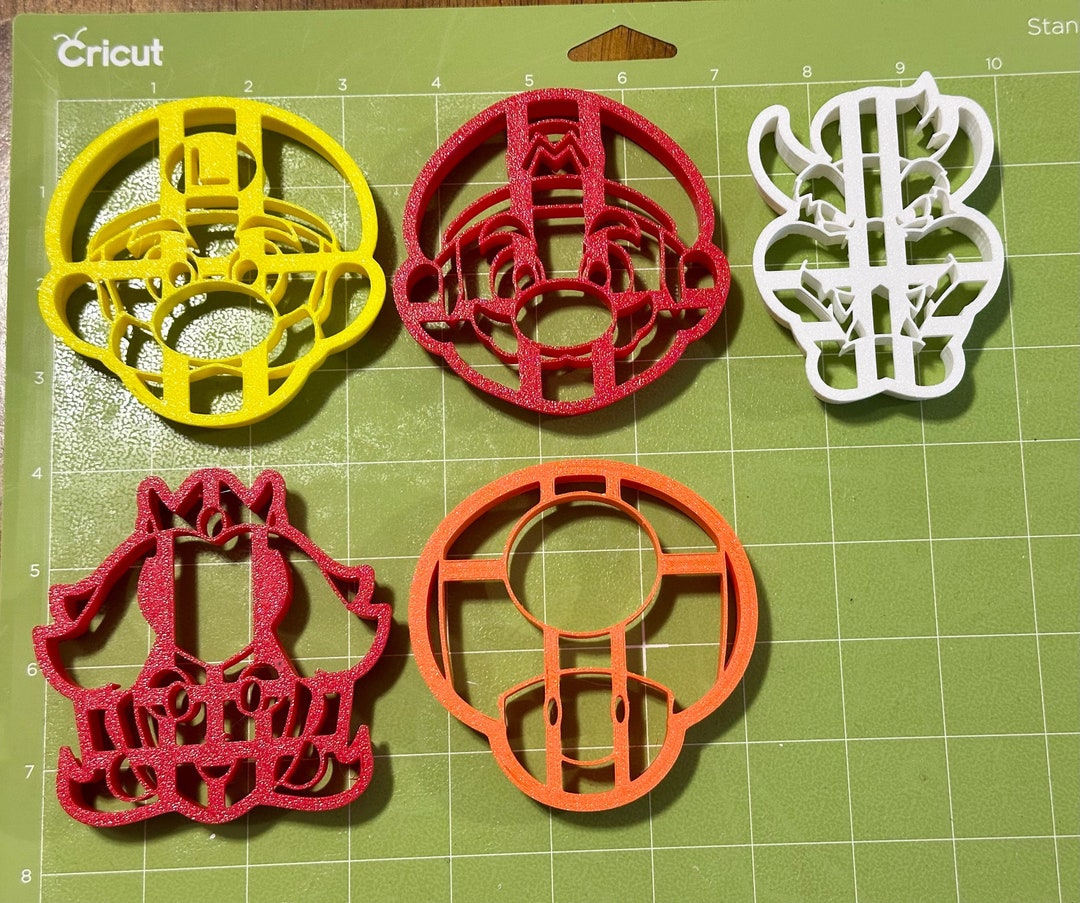 Mario Cookie Cutter/mario Inspired Cookie Cutter Set/set of 5 Mario ...