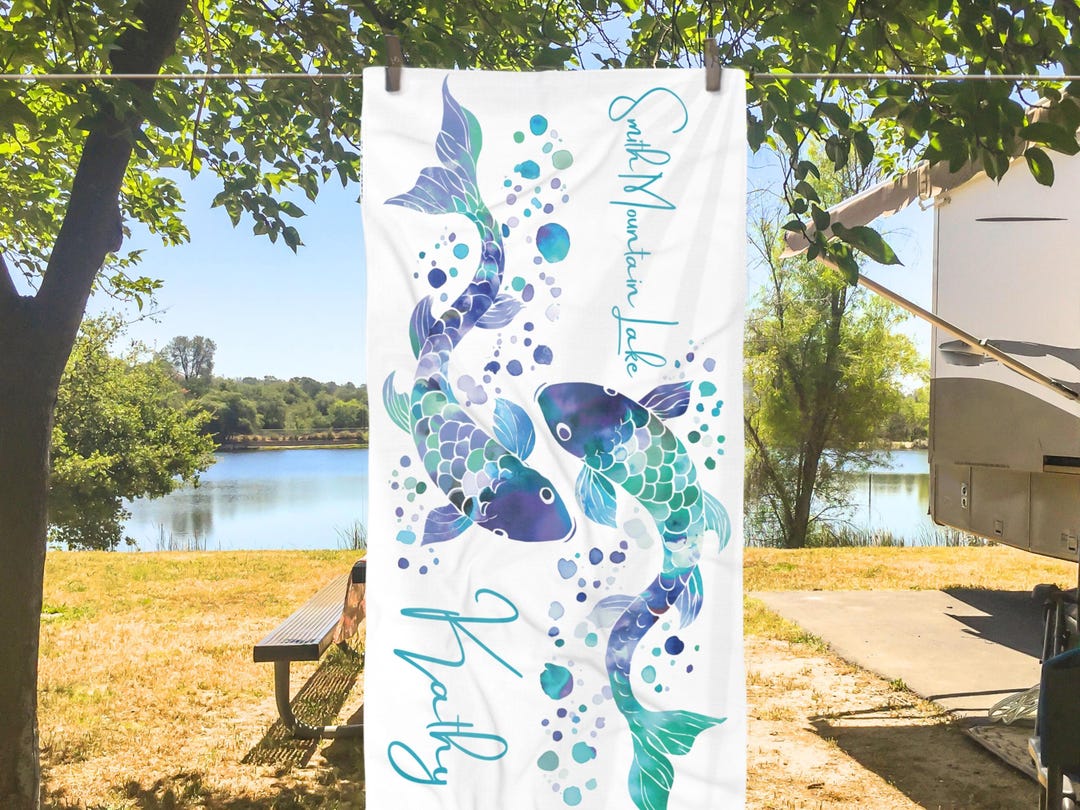 Personalized Beach Towel: Custom Pisces Fish Design - Etsy