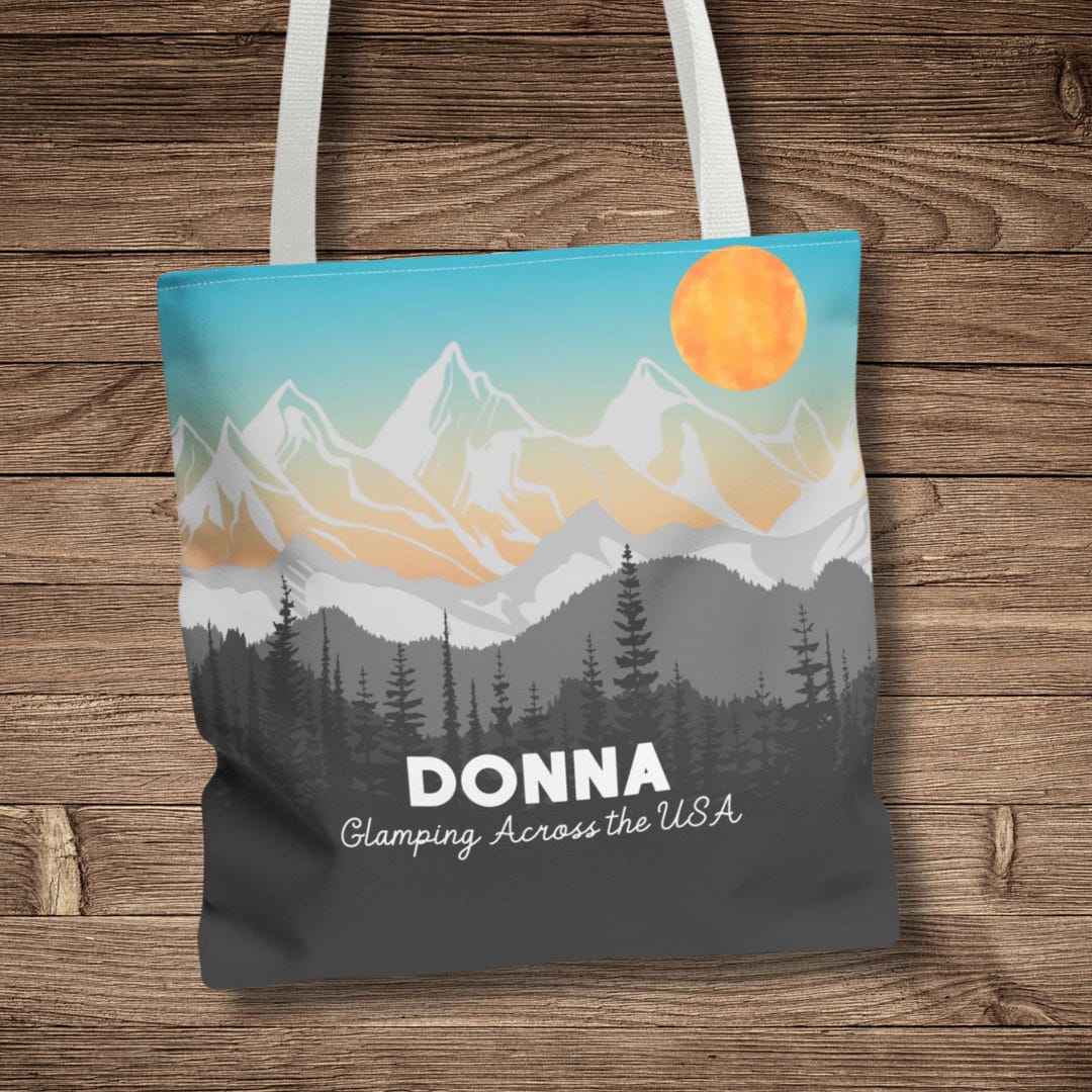 Custom Mountain Design Tote Bag: Rocky Mountains Camping Trip - Etsy