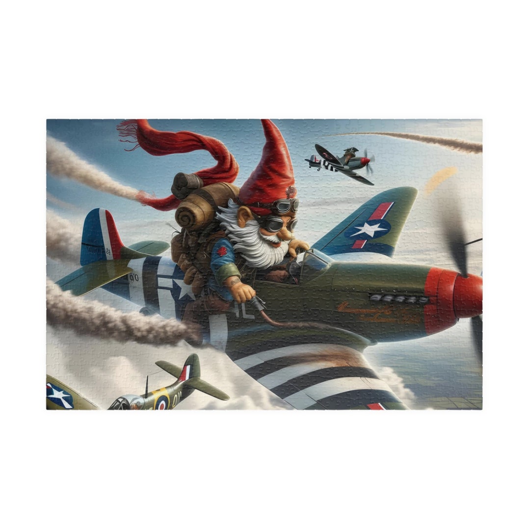 Fighter Pilot Gnome Puzzle 110, 252, 520, 1014-piece Adults Puzzle ...