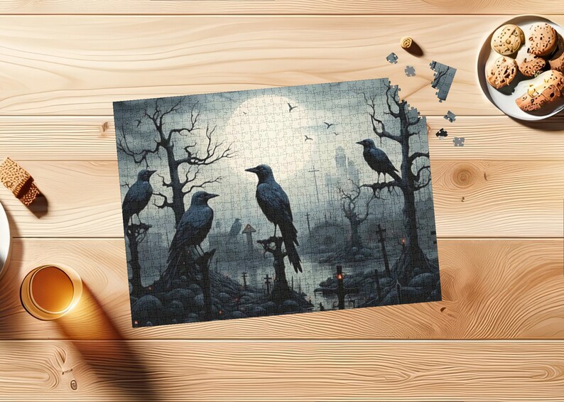 A Murder of Crows Puzzle in 110, 252, 520, or 1014 Pieces, 1000 Pieces ...