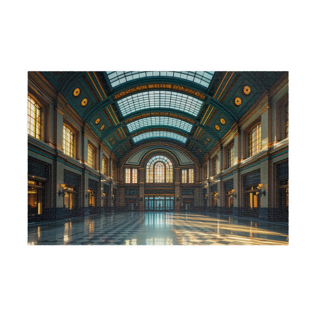 Inside a Grand Train Station Puzzle in 110, 252, 520, or 1014 Pieces ...