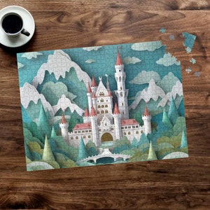 Paper Cutout Castle Puzzle in 110, 252, 520, or 1014 Pieces, 1000 ...