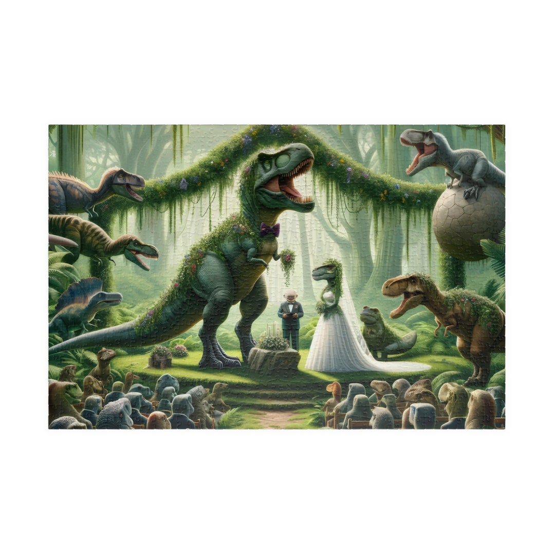 T-rex Wedding Puzzle 110, 252, 520, 1014-piece Adults Puzzle, Unique ...