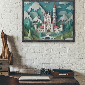 Paper Cutout Castle Puzzle in 110, 252, 520, or 1014 Pieces, 1000 ...