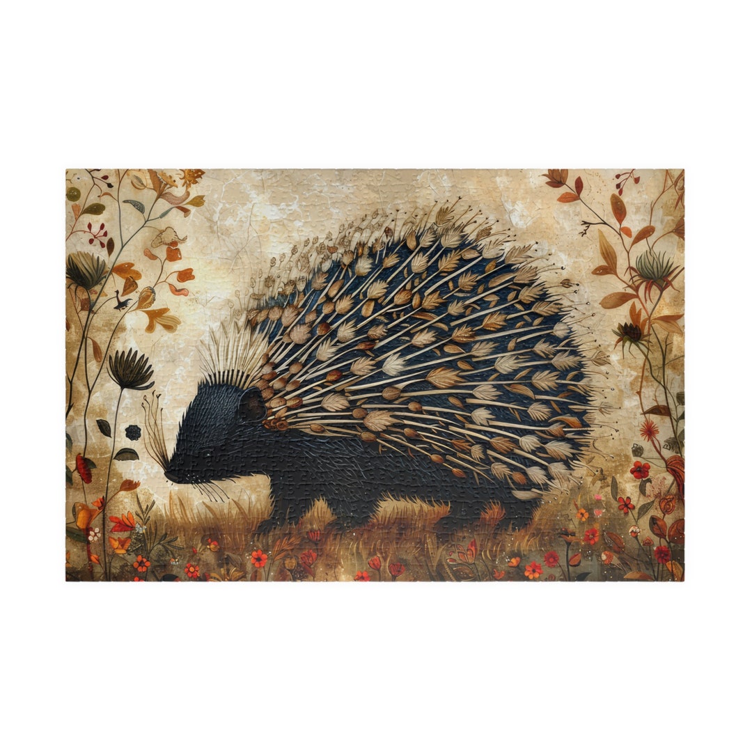 William Morris Inspired Porcupine Puzzle in 110, 252, 520, or 1014 ...