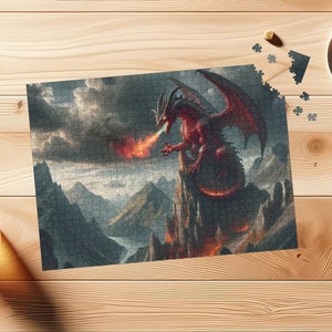 Red Dragon Puzzle in 110, 252, 520, or 1014 Pieces, 1000 Pieces, Unique ...