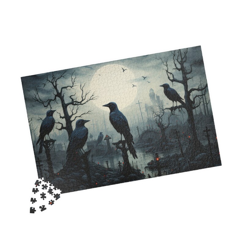 A Murder of Crows Puzzle in 110, 252, 520, or 1014 Pieces, 1000 Pieces ...