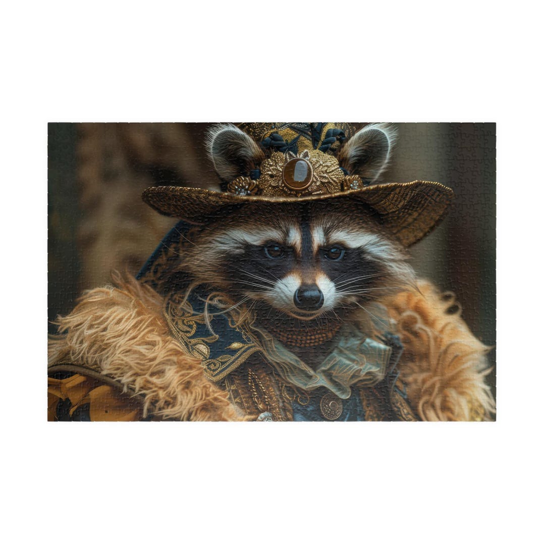 The Extra Fancy Raccoon Puzzle in 110, 252, 520, or 1014 Pieces, 1000 ...