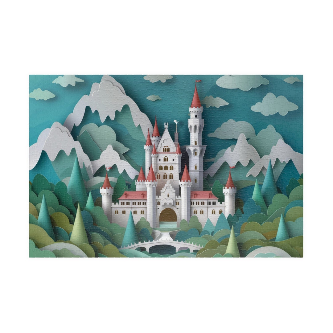 Paper Cutout Castle Puzzle in 110, 252, 520, or 1014 Pieces, 1000 ...