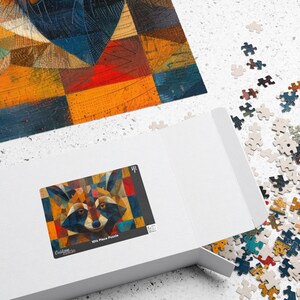 Cubism Raccoon Puzzle in 110, 252, 520, or 1014 Pieces, 1000 Pieces ...