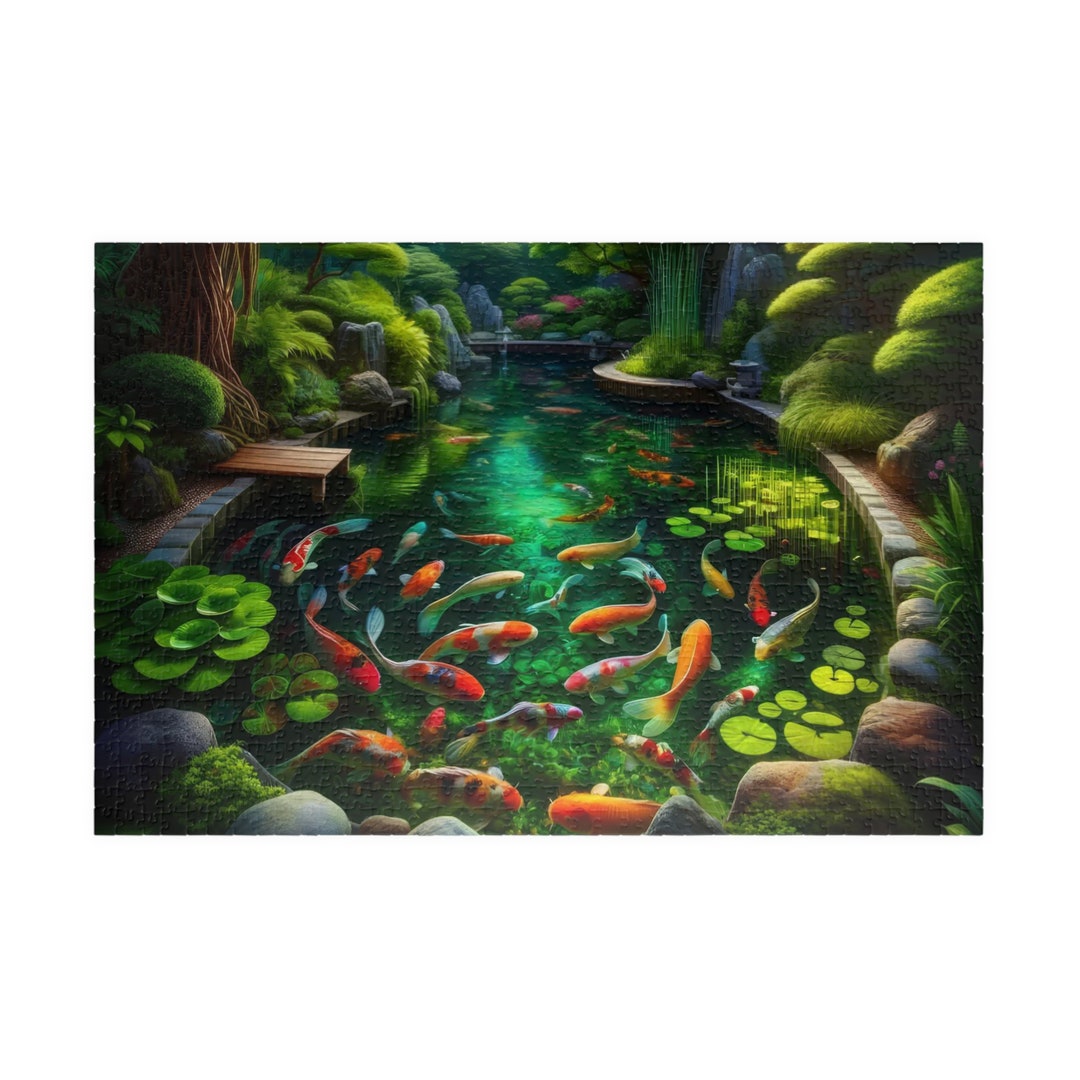 Colorful Koi Pond Puzzle (110, 252, 520, 1014-piece) Adults Puzzle ...