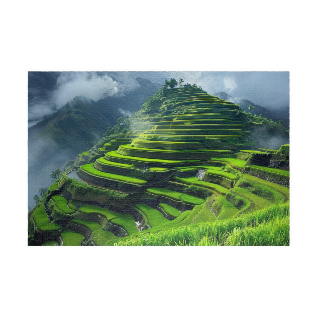 Terraced Rice Paddies Puzzle in 110, 252, 520, or 1014 Pieces, 1000 ...