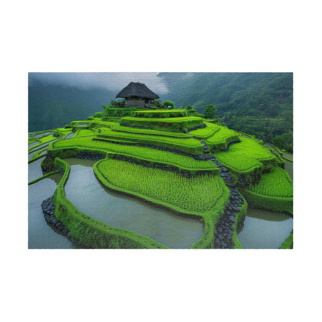 Terraced Rice Paddy Puzzle in 110, 252, 520, or 1014 Pieces, 1000 ...