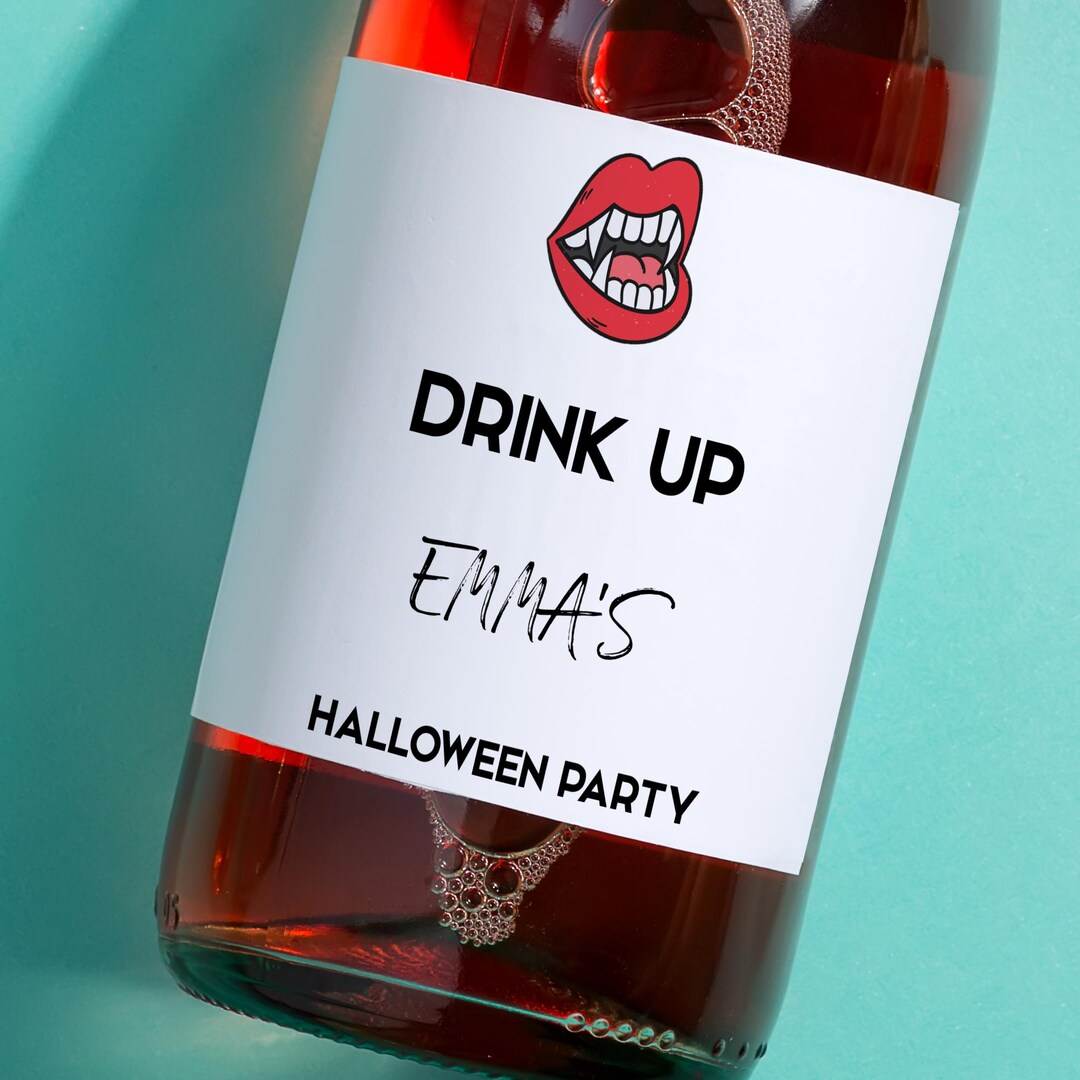 Drink up Vampire Wine Label, Tequila Label, Whiskey Label, Champagne ...