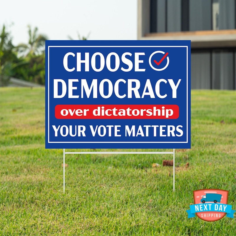 Democracy Protest Sign - Etsy