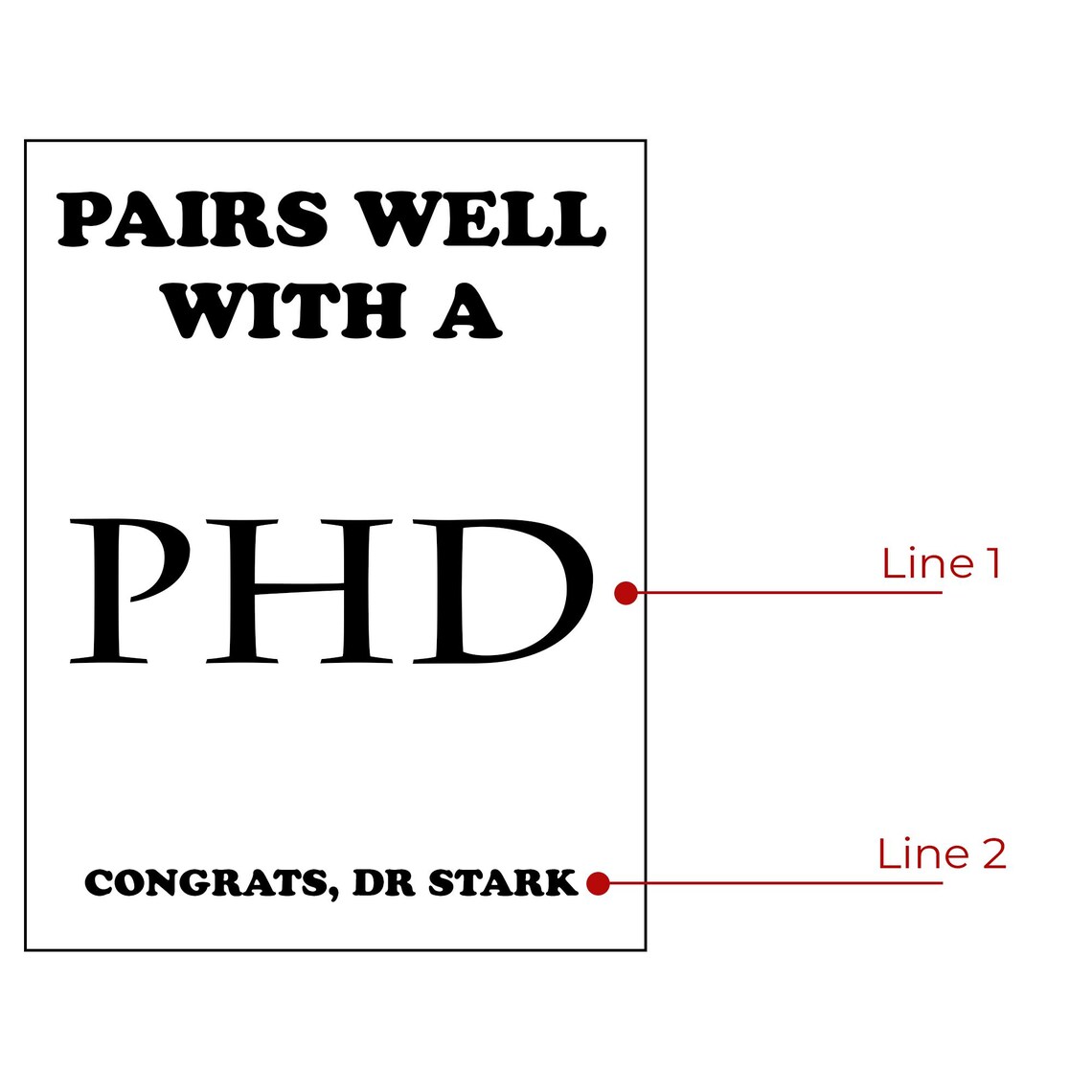 Pairs Well With A PHD Champagne Label, Graduation Gift, Graduation Wine ...