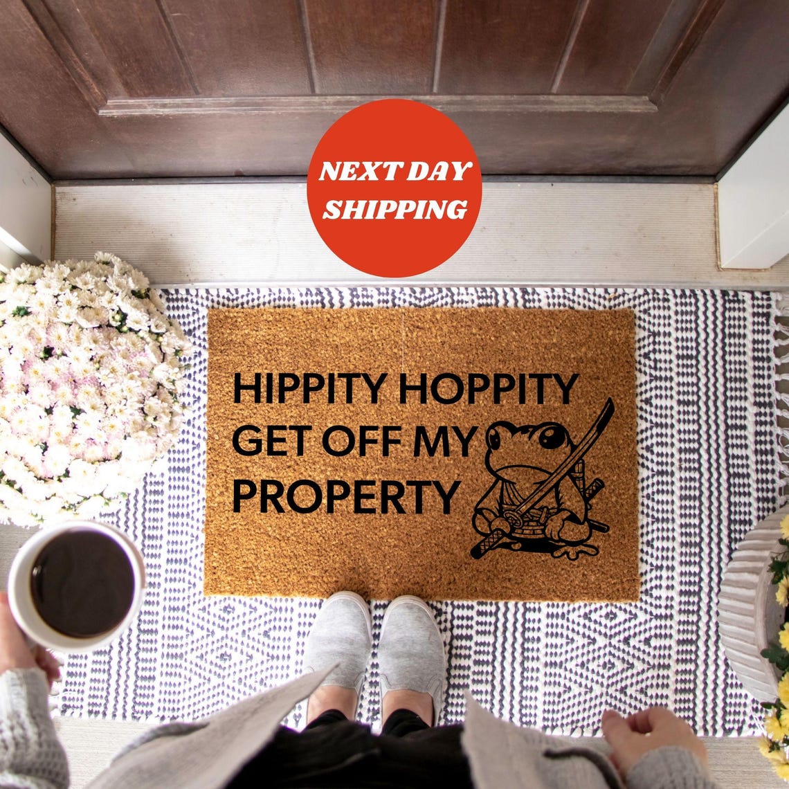 Doormat Hippity Hoppity Get off My Property, Funny Doormat, Funny Gift ...