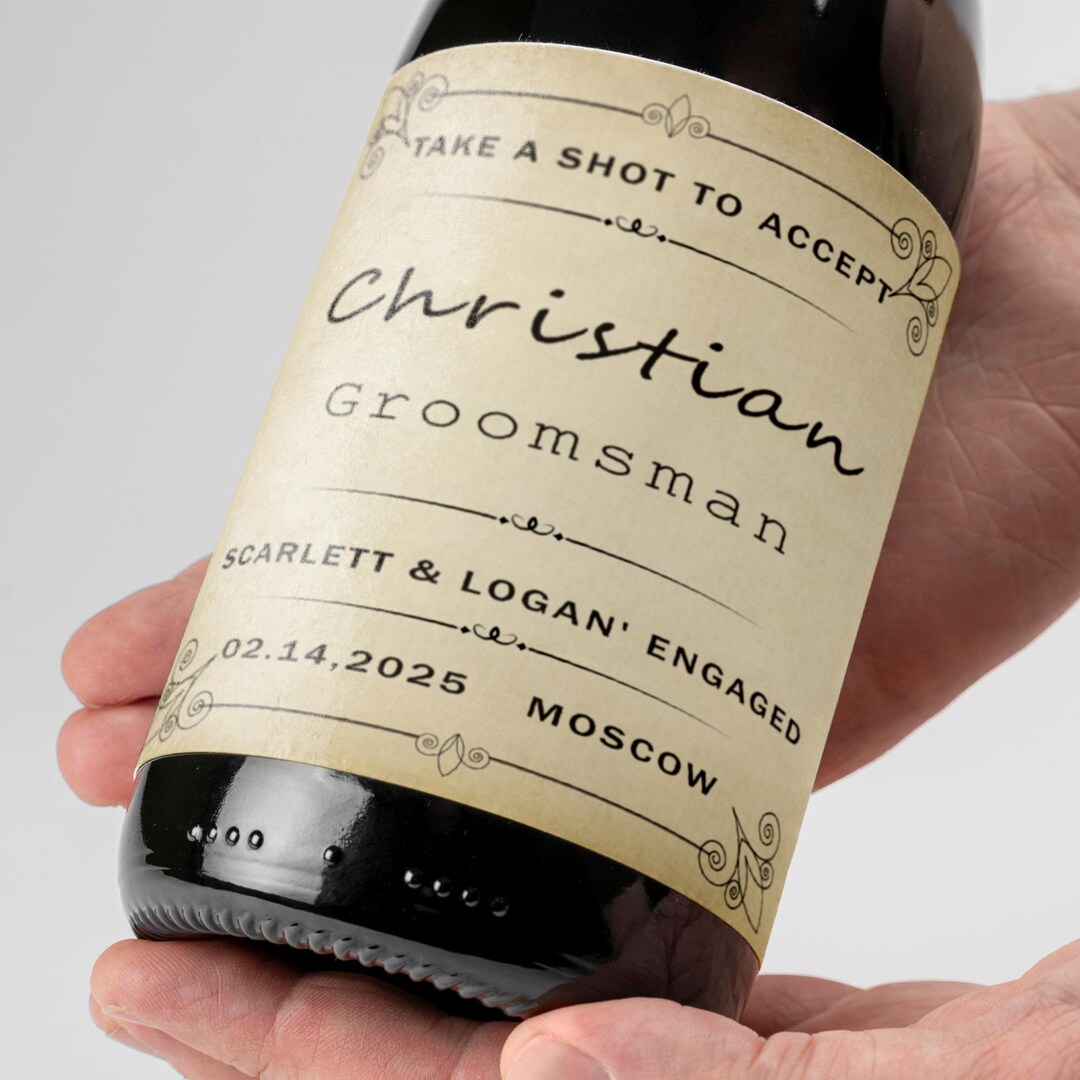 Groomsman Wine Label, Wedding Labels, Wedding Wine Labels, Groomsman ...