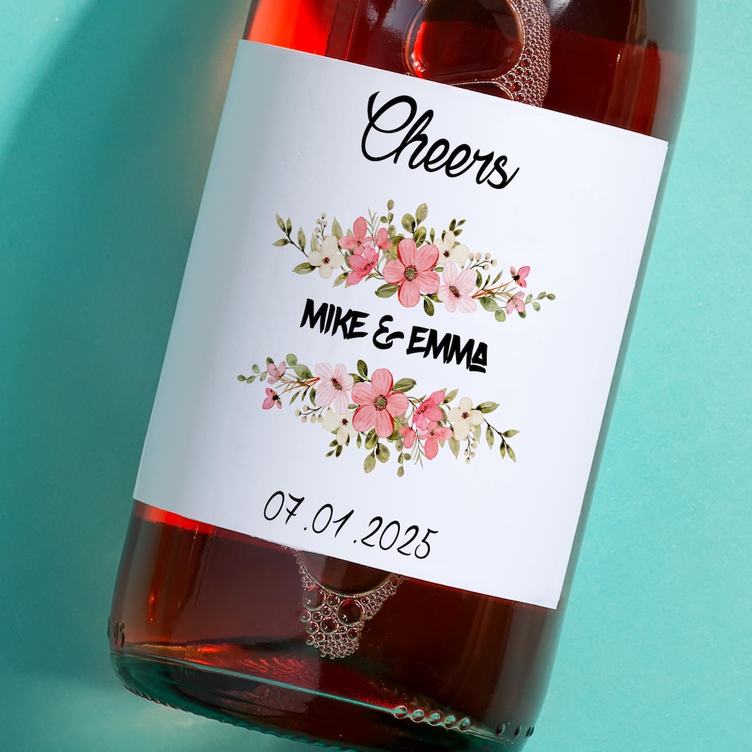 Cheers Wedding Wine Label, Wedding Gift, Wine Bottle Label, Champagne ...