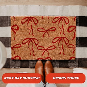Bow Print Doormat, Bows Doormat, Gift for Her, Welcome Mat, Porch Decor ...