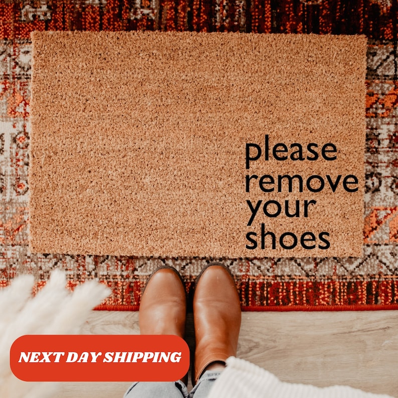 Please Remove Your Shoes Doormat, Custom Door Mat, Housewarming Gift ...