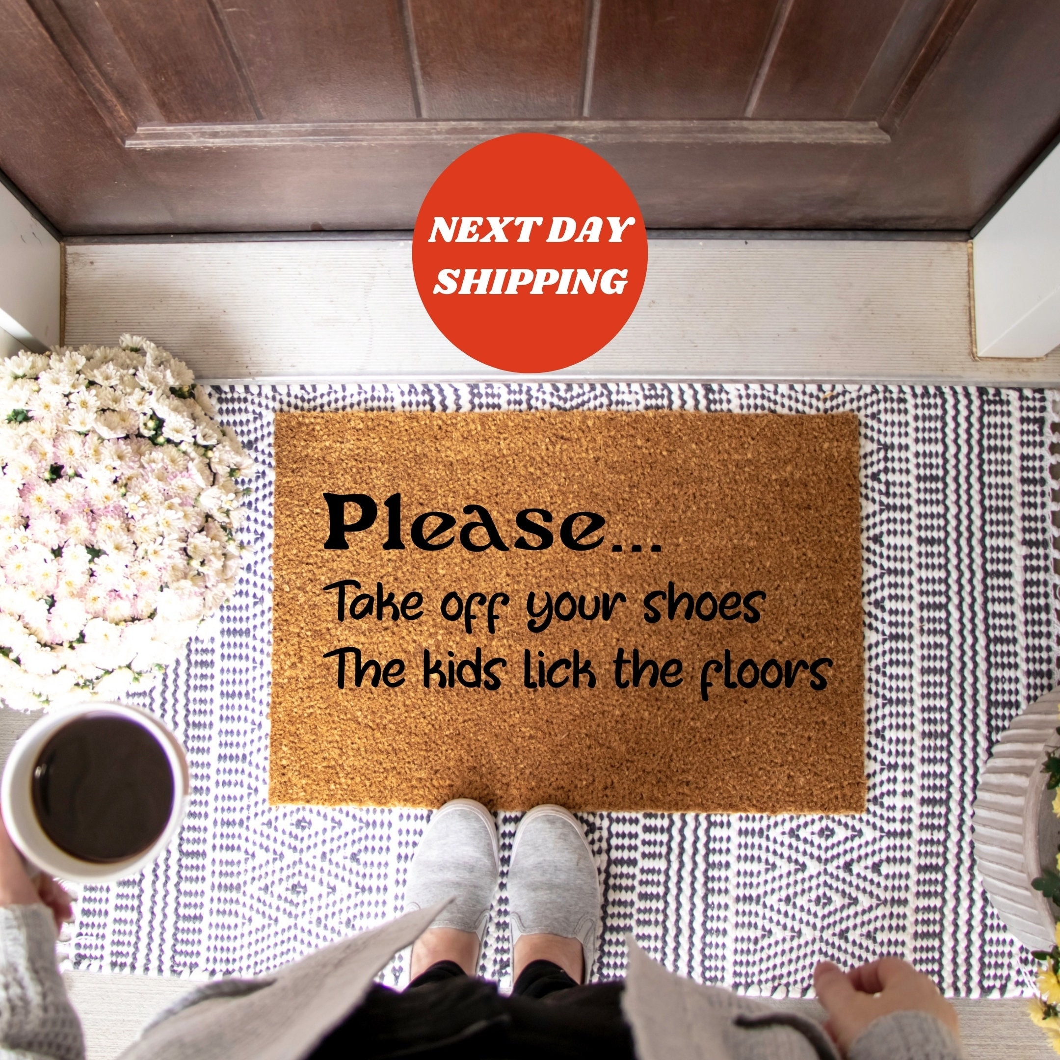 Please Take off Your Shoes Door Mat, Funny Kids Lick the Floors Doormat ...