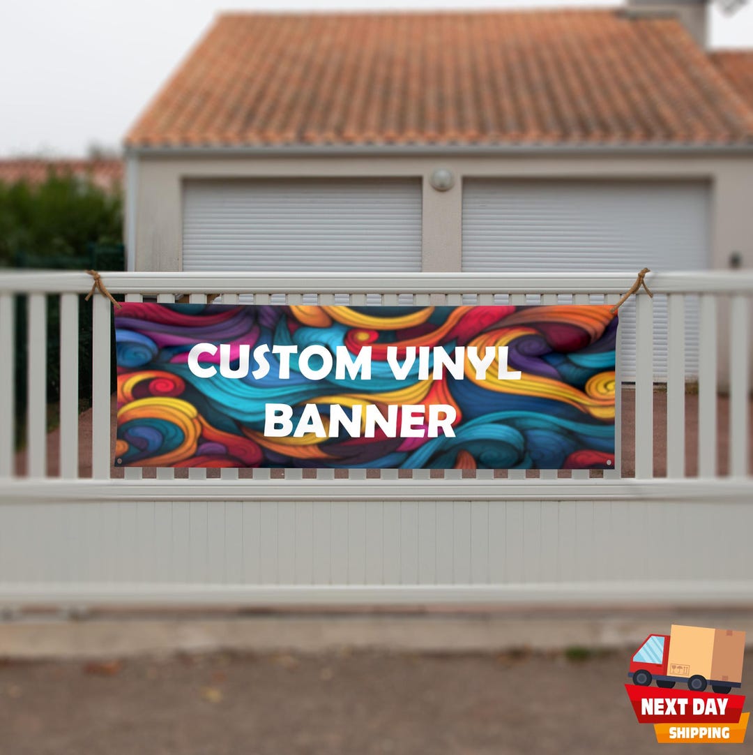 Custom Vinyl Banner, Your Custom Text/design, Any Color Image Text Logo ...