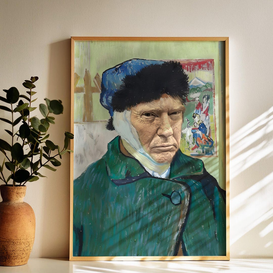 Trump Van Gogh Frame, Wood Framed Sign, Wall Decor, Political Gift ...