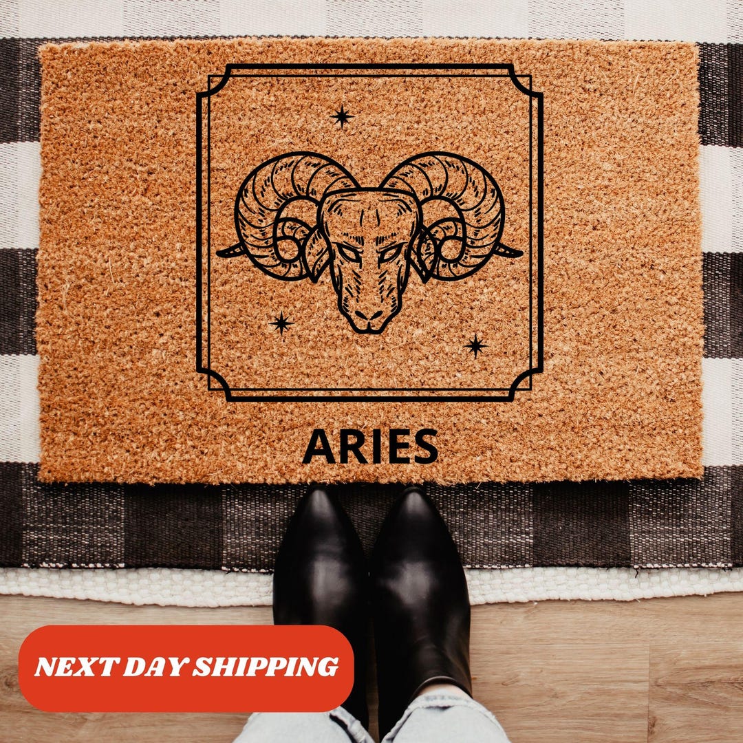 Custom Zodiac Sign Doormat, Personalized Doormat, Entryway Decor, Front ...