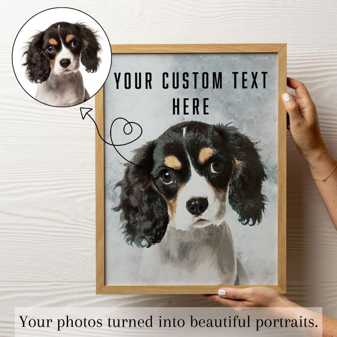 Custom Pet Watercolor Frame, Personalized Photo Frame, Custom Photo ...